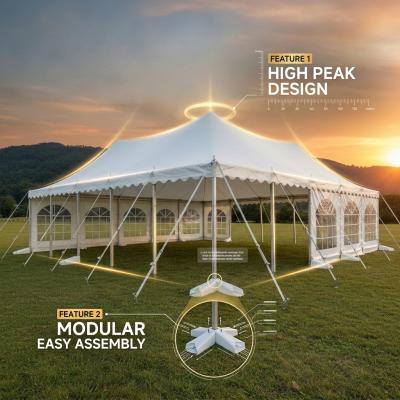 China Birthday Anniversary Party Marquee Tents Clear-Span Wooden Flooring Cassette Canopy Structure for sale
