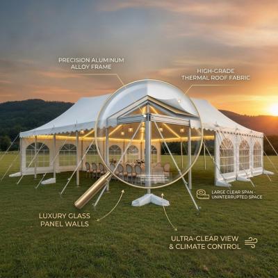 China Corporate Gala Party Marquee Tents Clear-Span ABS Solid Wall Panel Dinner Canopy Structure for sale