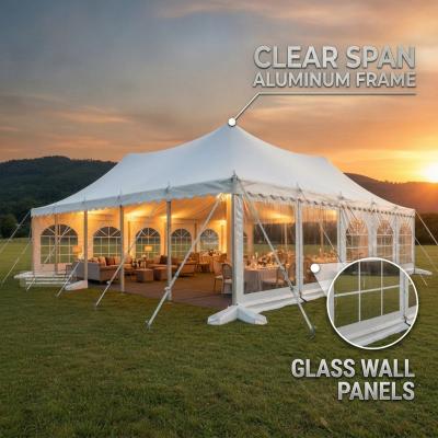 China Charity Fundraising Party Marquee Tents Clear-Span Wooden Flooring Cassette Gala Canopy Structure for sale