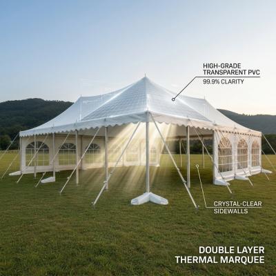 China Birthday Anniversary Party Marquee Tents Clear-Span Transparent PVC Roof Canopy Structure for sale