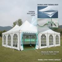 China Anniversary Celebration Party Marquee Tents Clear-Span Wooden Flooring Cassette Canopy Structure for sale