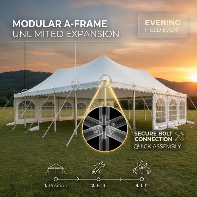China Clear-View Expansive Party Marquee Tents Extruded Aluminum Alloy Frame Window Panel Outdoor Shelter Structure for sale