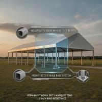 China Custom PVC Fabric Fire Retardant Party Tents 10x30 Size with 850gsm Roof Material and 100km/h Wind Resistance for sale
