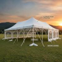 China Heavy-Duty Square Party Marquee Tents Waterproof PVC Aluminum Alloy Frame Anchored Lawn Canopy Structure for sale