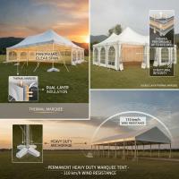 China Outdoor Party Marquee Tent 8m-10m Width Fire Retardant PVC Walls 100km/hr Wind Resistance for sale