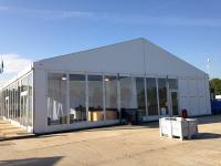 China Wedding Reception Party Marquee Tents Clear-Span Tempered Glass Wall Panel Canopy Structure for sale