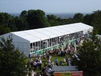 China Fashion-Show Runway Party Marquee Tents A-Frame Waterproof Tempered Glass Wall Canopy Structure for sale
