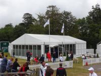 China Exhibition Trade Party Marquee Tents Clear-Span Tempered Glass Wall Panel Show Canopy Structure for sale