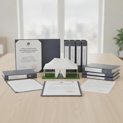 China Complete Certificate Documentation Package Party Marquee Tent ISO CE SGS Test Reports Engineering Export Ready Canopy for sale