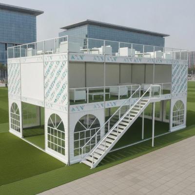 China Exhibition Trade Show Modular Party Marquee Tent Booth Double Decker Custom Branding Printing European Display Canopy Structure for sale