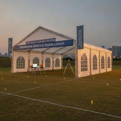 China Pre Sales Consultation Party Marquee Tent Engineering Service Site Survey Design Layout European Project Support Canopy Structure for sale
