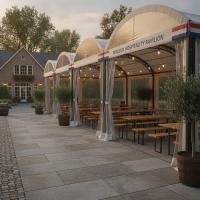 China Benelux Beer Garden Terrace Party Marquee Tent Open Sided Pavilion Design Belgium Netherlands Luxembourg Hospitality Canopy Structure for sale