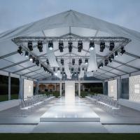 China Fashion Show Catwalk Runway Party Marquee Tent Professional Lighting Rig White Interior European Designer Event Canopy Structure for sale