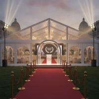 China Award Ceremony Red Carpet Party Marquee Tent Gala Dinner Configuration Stage Podium European Recognition Event Canopy Structure for sale