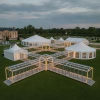China Modular Covered Walkway Connector Party Marquee Tent System Multi Structure European Event Complex Link Canopy for sale