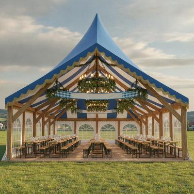 China German Oktoberfest Style Beer Party Marquee Tent Traditional Bavarian Design Long Table Bench Seating European Festival Canopy for sale