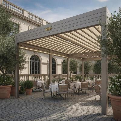 China European Restaurant Terrace Pergola Party Marquee Tent Retractable Roof Al Fresco Dining Weather Protection Canopy Structure for sale
