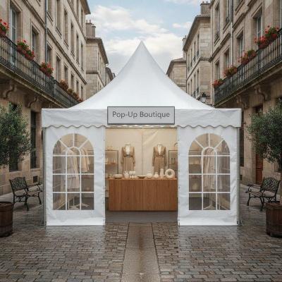 China Pop Up Retail Store Party Marquee Tent Shop Front Display Window European High Street Temporary Canopy Structure for sale