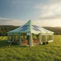 China Solar Panel Integrated Eco Party Marquee Tent Sustainable Energy Off Grid European Green Event Canopy Structure for sale