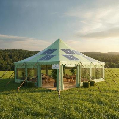 China Solar Panel Integrated Eco Party Marquee Tent Sustainable Energy Off Grid European Green Event Canopy Structure for sale