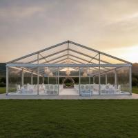 China Luxury Glass Wall Wedding Party Marquee Tent TUV Certified DIN EN 13782 German Premium Event Venue Clear Span for sale