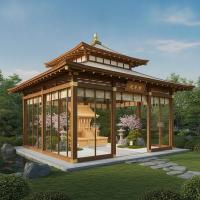 China Luxury Japanese Wedding Ceremony Party Marquee Tent Glass Wall TUV JIS Certified Premium Shrine Garden Event Pavilion for sale