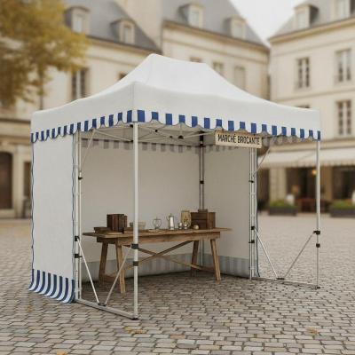 China Portable Pop Up Folding Party Marquee Tent Aluminium Frame Quick Setup French Market Brocante Stall Canopy for sale