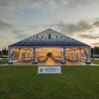 China Custom Branded Aluminum Party Marquee Tent Digital Print PVC Cover for Netherlands Corporate Events for sale