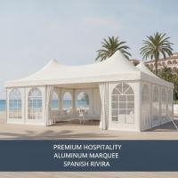 China Premium Hospitality Aluminum Party Marquee Tent Marine Grade Coating for Spanish Hotels Resorts Beach Clubs for sale