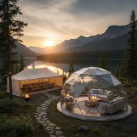 China Wilderness Outdoor Adventure Glamping Dome Party Marquee Tent Panoramic View for Canada National Park Camping Events for sale