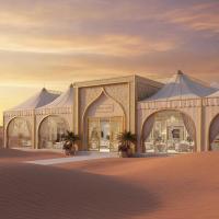 China Luxury Arabian Desert Wedding Event Party Marquee Tent Climate Controlled Gold Finish for UAE Royal Celebrations for sale
