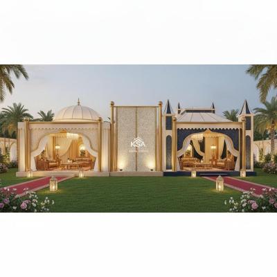 China Premium Saudi Wedding Celebration Party Marquee Tent Gender Segregated Dual Hall Design for KSA Royal Events for sale