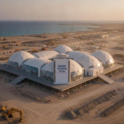 China Saudi Vision 2030 Mega Project Construction Site Modular Event Tent for NEOM Red Sea Development KSA for sale