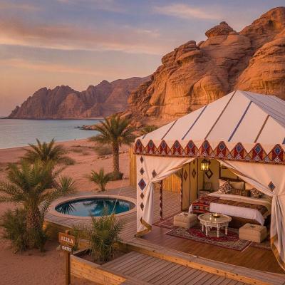 China Luxury Desert Camp Resort Glamping Marquee Tent Bedouin Heritage Design for Saudi Eco Tourism Red Sea AlUla for sale