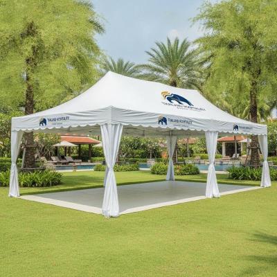 China Custom Branded Party Marquee Tent OEM Logo Print Thailand Hospitality Event Rental Canopy Promotional for sale