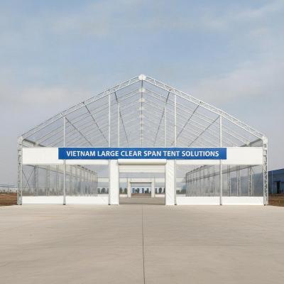 China Vietnam Large Clear Span Industrial Party Tent Hall Aluminum Truss Frame Warehouse Event Storage Shelter for sale
