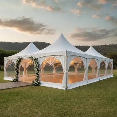 China Luxury Wedding Marquee Tent South Africa Elegant White PVC Event Pavilion Aluminum TUV Certified for Outdoor Ceremony for sale