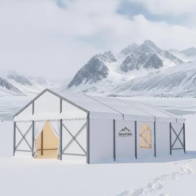 China Snow Load Reinforced Party Marquee Tent Double Layer PVC Cover Steel Frame Kazakhstan for sale