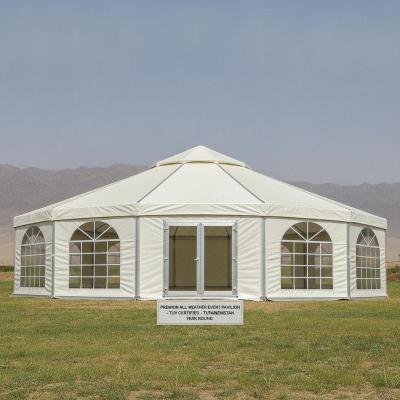 China Premium All Weather Event Party Marquee Tent TUV Certified Insulated PVC Pavilion Turkmenistan Year Round for sale