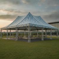 China Custom Printed Party Marquee Tent OEM Branded PVC Roof Aluminum Frame Exhibition Trade Show Canopy for sale