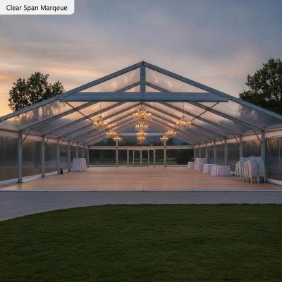 China Clear Span Party Marquee Tent No Center Poles Aluminum Frame for Large Event Hall Setup for sale