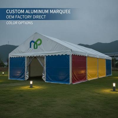 China Custom Aluminum Party Marquee Tent OEM Factory Direct with Logo Printing Color Options for sale