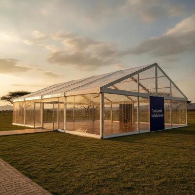 China Transparent Glass Wall Aluminum Party Marquee Tent for Tanzania Exhibitions for sale