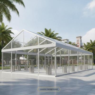 China Transparent Glass Wall Aluminum Party Marquee Tent for Ghana Exhibitions for sale