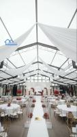 China Atrium Tent Gable Roof Wedding Marquee Large Banquet Seating Blockout PVC Cover for sale