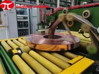 China OD 800mm Horizontal Copper Coil Wrapping Machine With Pallet Coveying System for sale