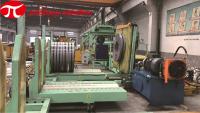 China Horizontal Automatic Steel Coil Wrapping Machine 600mm OD with Trolley and End Storage Station for sale