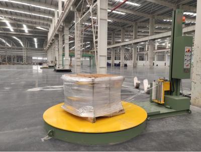 China Fully Automatic Pallet Wrapper 2100mm Max Load Height 1500kg Capacity Remote Control Packing Machine for sale