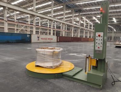 China Blue Automatic Pallet Wrapper Machine 1500kg 380V PLC Control Stretch Film Wrapping for sale