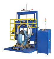 China Vertical PLC Control Truck Tyre Wrapping Machine 380V 3.0kW Car Tyre Packing Machinery GS300 for sale